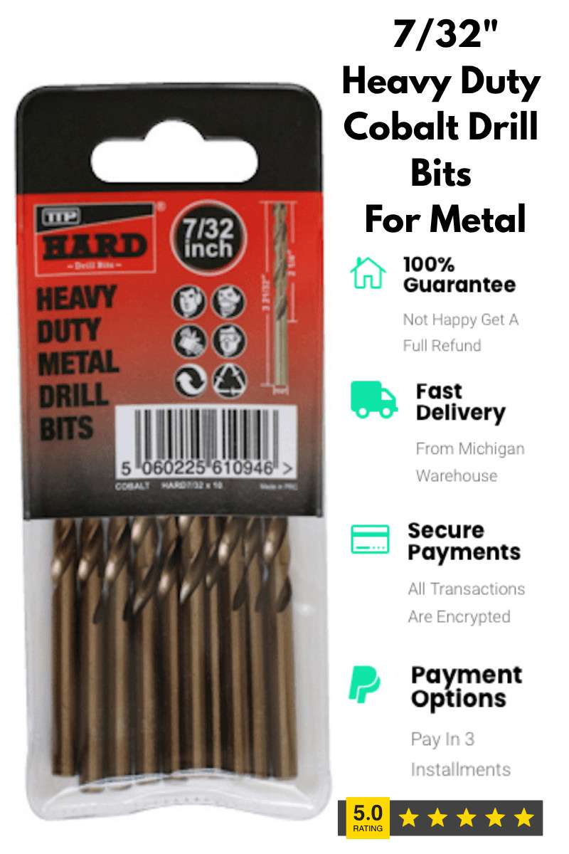 7/32 Cobalt Drill Bit for Metal | M35 Bit for Stainless & Steel